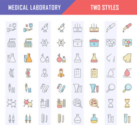 School chemical laboratory experiment icons set Vector Image