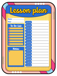 Student lesson plan and to-do list template Vector Image