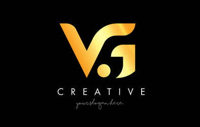 Golden gold v letter design logo icon Royalty Free Vector