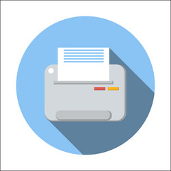 Grey printer icon in flat style Royalty Free Vector Image