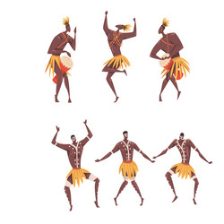 African people characters dancing folk or ritual Vector Image