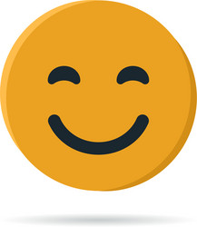 Round yellow emoji in flat style Royalty Free Vector Image