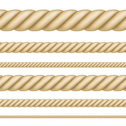 Set isolated hanging ropes with tassels Royalty Free Vector