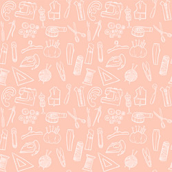 Seamless pattern with sewing tools Royalty Free Vector Image