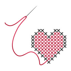 Cross stich heart Royalty Free Vector Image - VectorStock