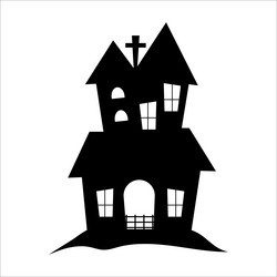 Haunted house silhouette halloween Royalty Free Vector Image