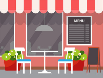 Restaurants and shops facade storefront Royalty Free Vector