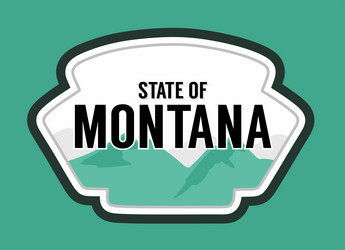 Montana state sign with blue background Royalty Free Vector