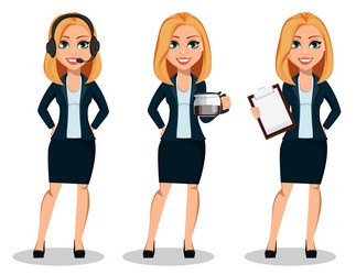Beautiful business woman in office style clothes Vector Image