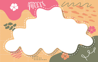 Cute doodle frame memphis background abstract Vector Image