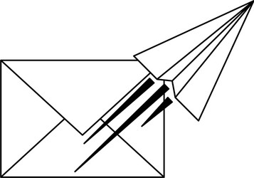 Email and paper plane flying symbol Royalty Free Vector