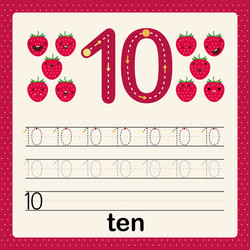 Number ten on wooden banner Royalty Free Vector Image