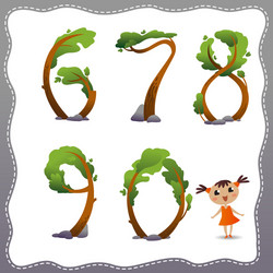 Tree number on white background Royalty Free Vector Image