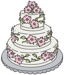 Cartoon wedding cake Royalty Free Vector Image