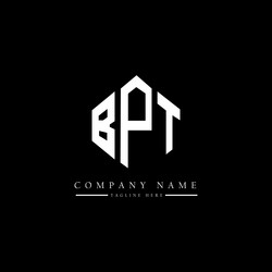 Bpt letter logo design in six style polygon Vector Image