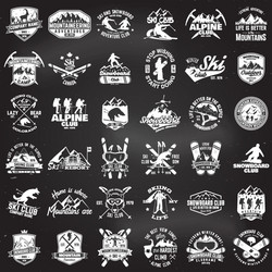 Ski and snowboard club emblem Royalty Free Vector Image