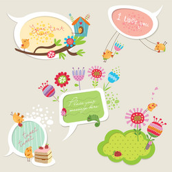 Speech bubble with flowers Royalty Free Vector Image