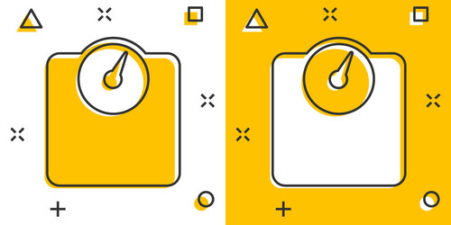 Cartoon bathroom scale weigher icon in comic Vector Image
