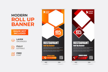 Restaurant Roll Up Banner Vector Images (over 260)