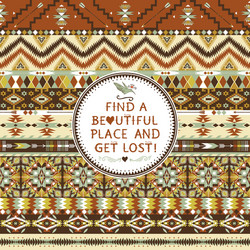 Aztecs seamless pattern on hot color Royalty Free Vector