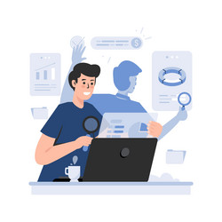 Multitasking programmer Royalty Free Vector Image