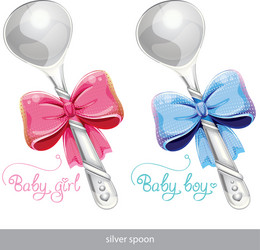 Baby with a spoon Royalty Free Vector Image - VectorStock