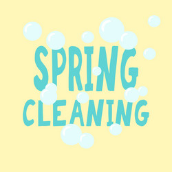 Spring cleaning hand drawn logo badge icon Vector Image
