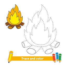 Trace and color for kids fire truck Royalty Free Vector