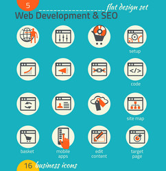 Business icon set software and web development Vector Image