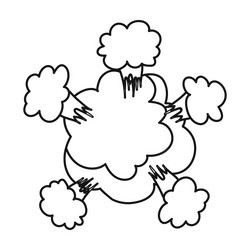 Explosion icon in outline style isolated on white Vector Image