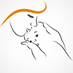 Mother and baby symbol Royalty Free Vector Image
