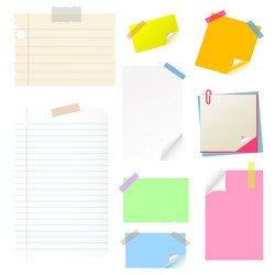 Post it notes icons set Royalty Free Vector Image