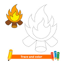 Trace and color for kids fire truck Royalty Free Vector