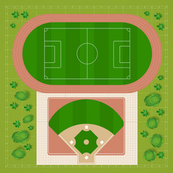Baseball Field Top View Royalty Free Vector Image