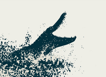 Crocodile partially submerged alligator Royalty Free Vector