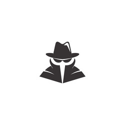 Secret agent icon logo design Royalty Free Vector Image