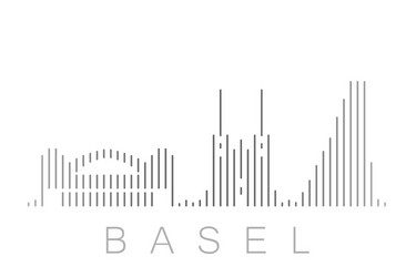 Single continuous line drawing of basel city Vector Image