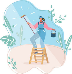 Happy window cleaner Royalty Free Vector Image