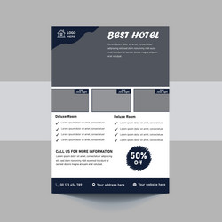 Best hotel service flyer template design golden Vector Image