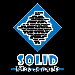 Solid like a rock abstract red style flat logo Vector Image