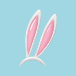 Rabbit ears realistic 3d set Royalty Free Vector Image