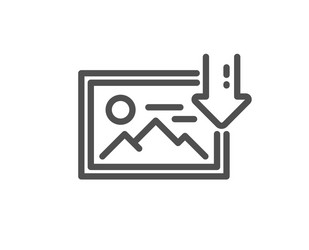 Download photo line icon image thumbnail sign Vector Image