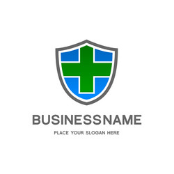 Medical shield template logo this graphic Vector Image