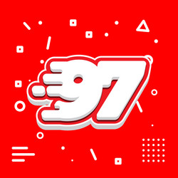 Number 97 3d speed modern icon Royalty Free Vector Image