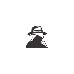 Secret agent icon logo design Royalty Free Vector Image