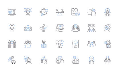 Project commencement line icons collection Vector Image