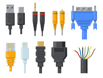 Electric wires single core and multicore set Vector Image