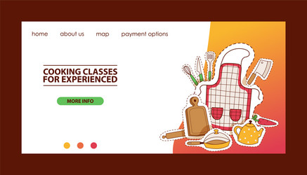 Easy cooking landing page chef cooks healthy food Vector Image