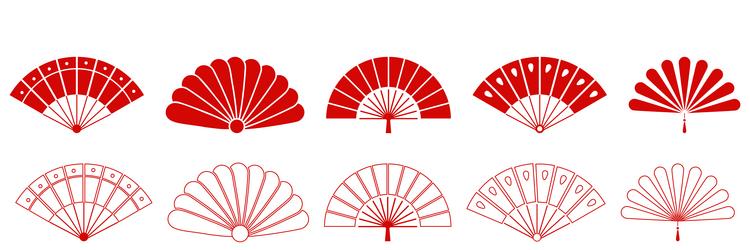 Paper hand fan cartoon Royalty Free Vector Image