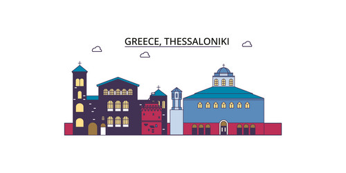 Greece thessaloniki white tower Royalty Free Vector Image